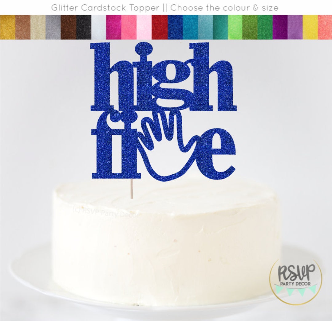 High Five Cake Topper, 5th Birthday Cake Topper, Fifth Birthday Party ...