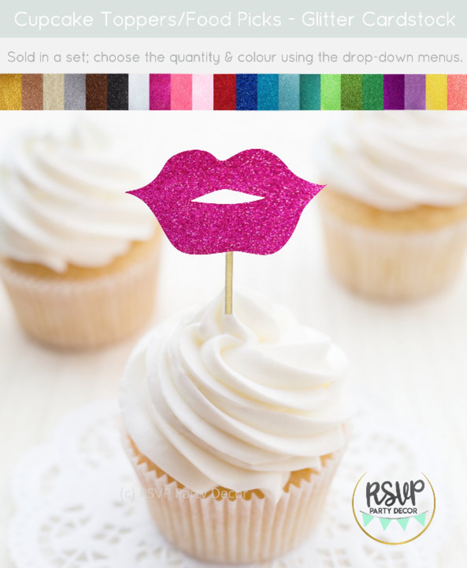 Lips Cupcake Toppers Lip Food Picks Bachelorette Cupcake - Etsy