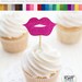 Lips Cupcake Toppers, Lip Food Picks, Bachelorette Cupcake Toppers ...