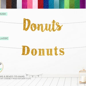 Donuts Banner, Glitter Donuts Sign, Donut Bar Banner, Donut Station ...