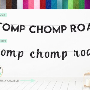 Stomp Chomp Roar Banner, Dinosaur Birthday Banner, Dinosaur Party ...