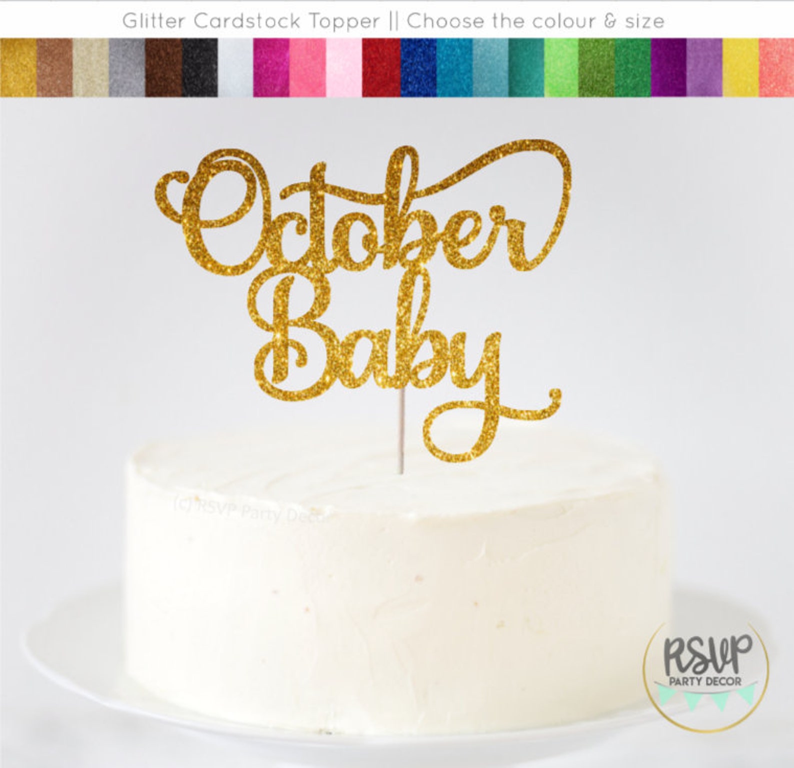 October Baby Cake Topper Fall Themed Baby Shower Cake Topper - Etsy