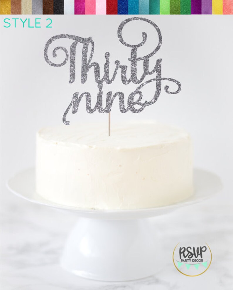 Thirty Nine Cake Topper 39 Cake Topper Thirtynine Cake | Etsy