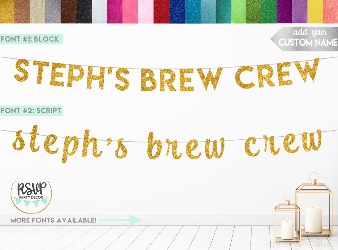 Custom Brew Crew Banner Beer Themed Bachelorette Decorations - Etsy