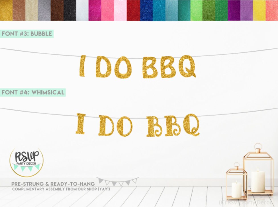 I Do BBQ Banner I Do Barbecue Decorations Glitter I Do BBQ | Etsy