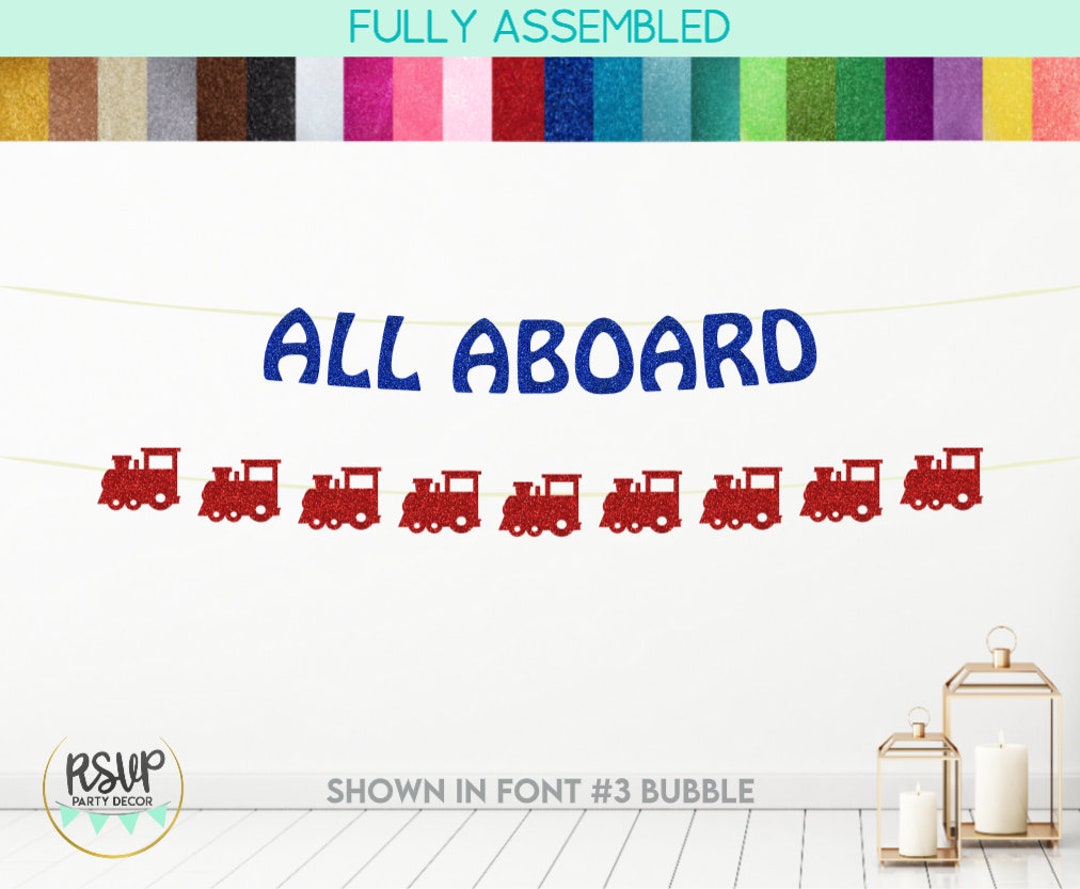 All Aboard Banner, Train Garland, Train Birthday Party Decor, Travel ...
