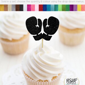 Boxing Gloves Cupcake Toppers, Fitness Cupcake Toppers, Boxer Birthday ...