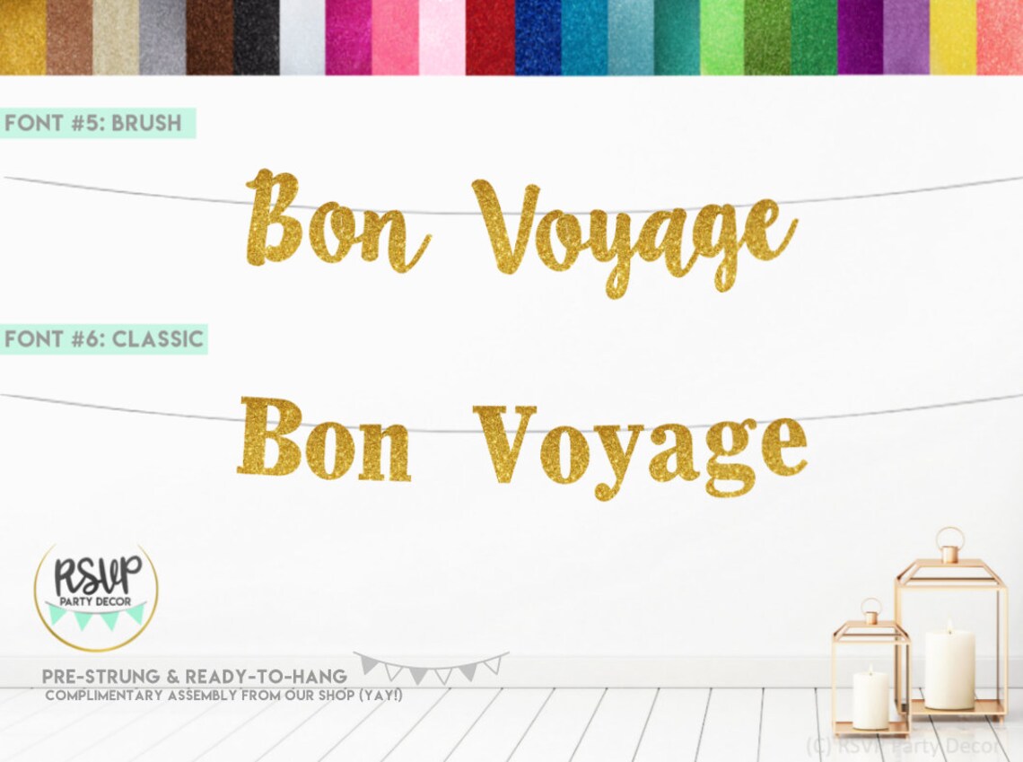 Bon Voyage Banner Bon Voyage Sign Going Away Party Decor - Etsy Canada