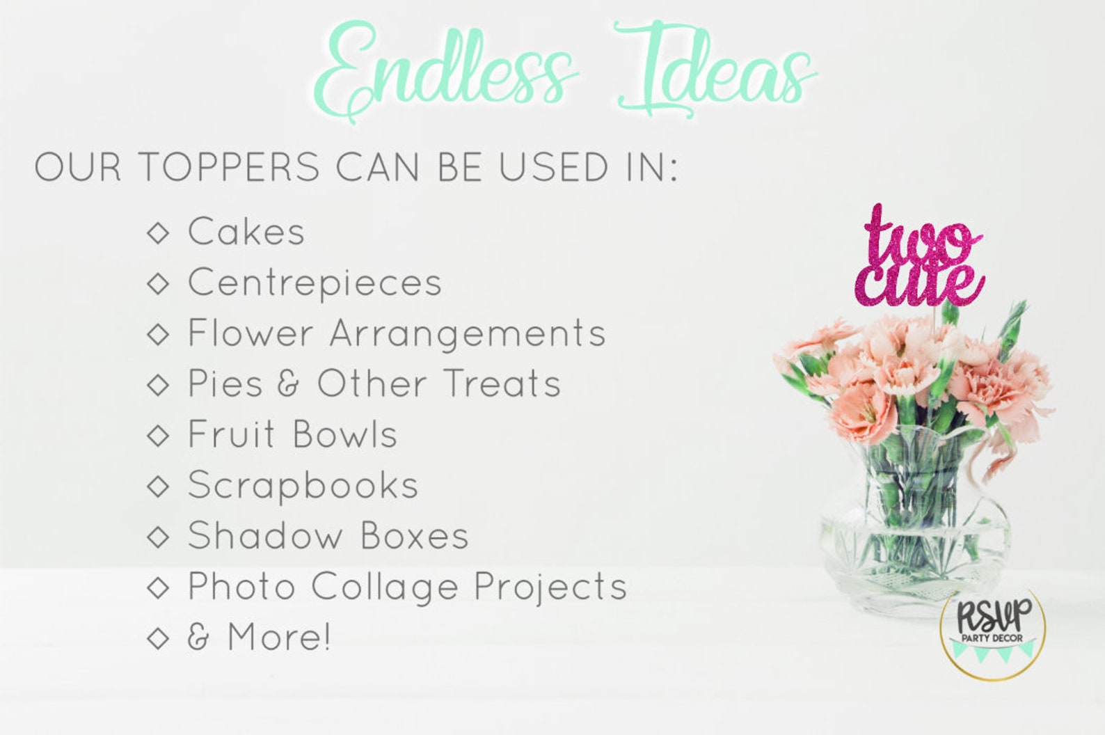 Two Cute Cake Topper Two Cake Topper 2nd Birthday Cake - Etsy