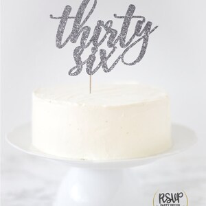 Thirty Six Cake Topper, 36 Cake Topper, Thirtysix Cake Topper, Thirty ...