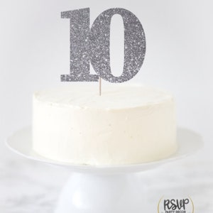 Ten Cake Topper, 10 Cake Topper, Double Digits Cake Topper, Happy 10th ...