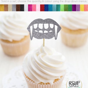 Vampire Fangs Cupcake Toppers, Dracula Cupcake Toppers, Halloween Party ...