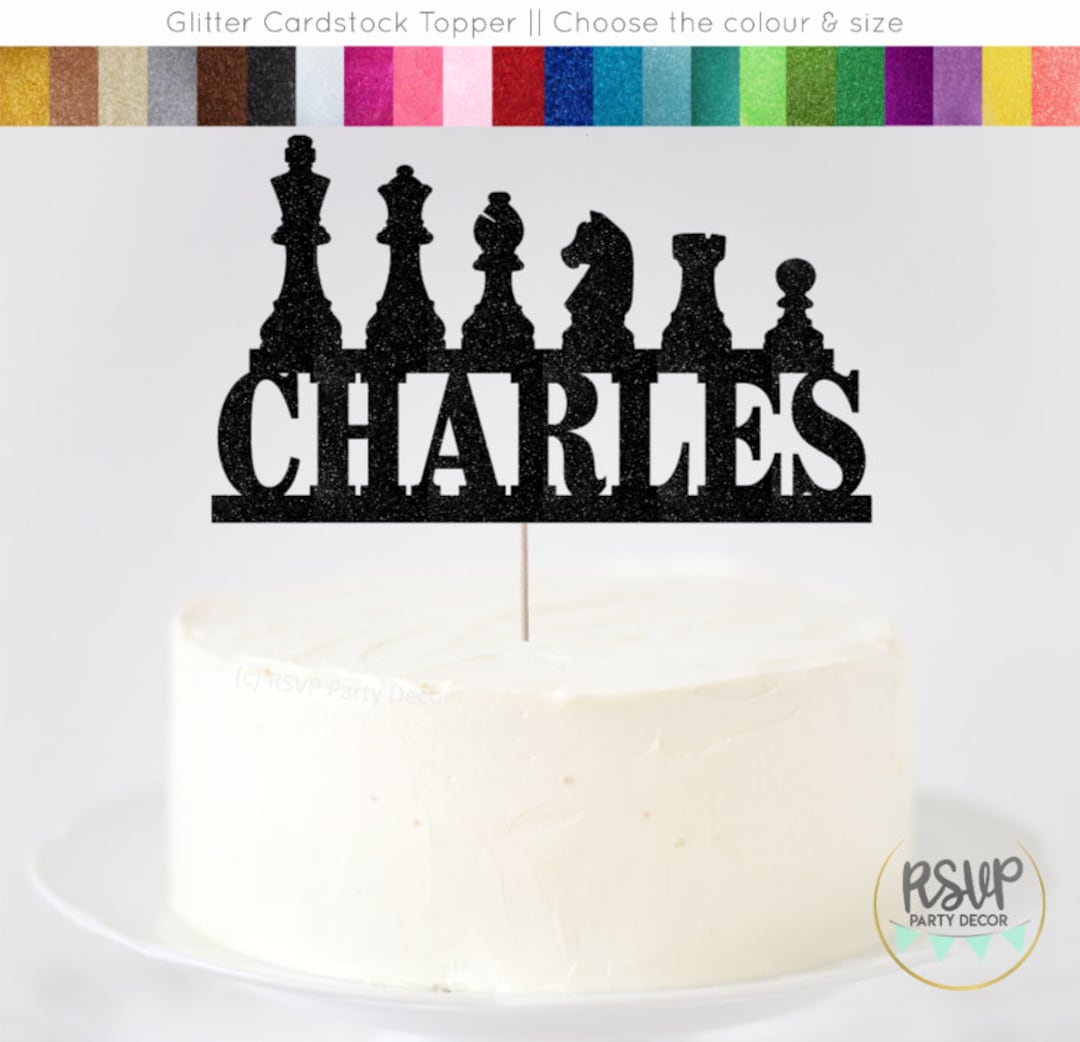 Custom Chess Cake Topper, Chess Birthday Party Decorations, Chess Party ...