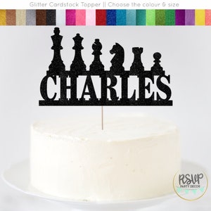 Custom Chess Cake Topper, Chess Birthday Party Decorations, Chess Party ...