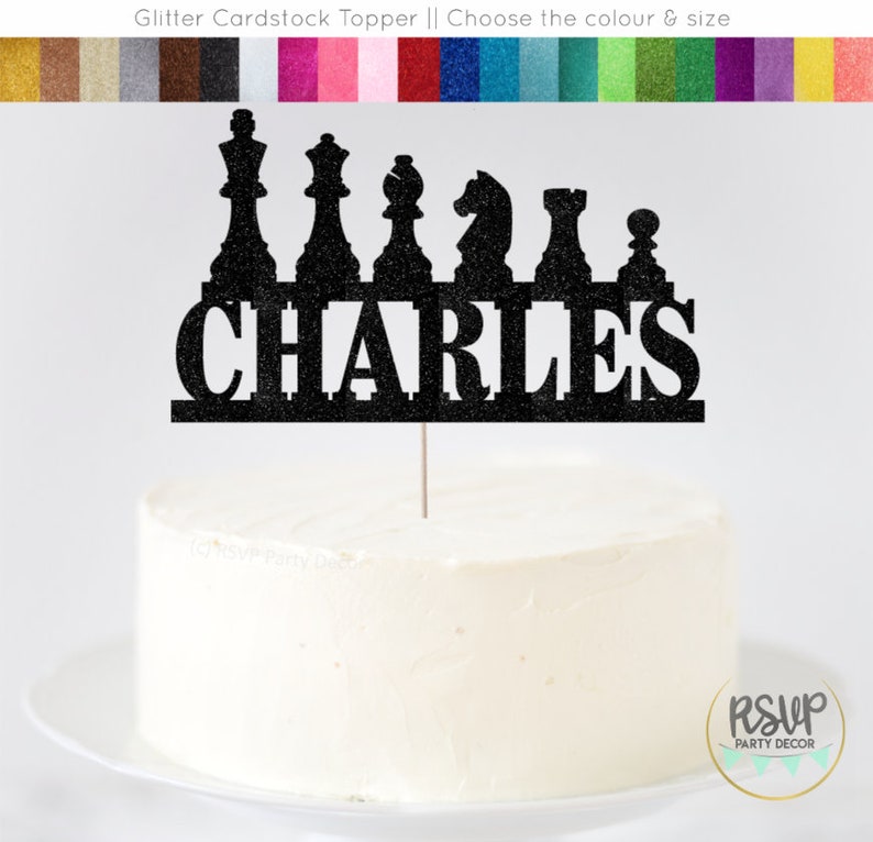 Custom Chess Cake Topper, Chess Birthday Party Decorations, Chess Party ...