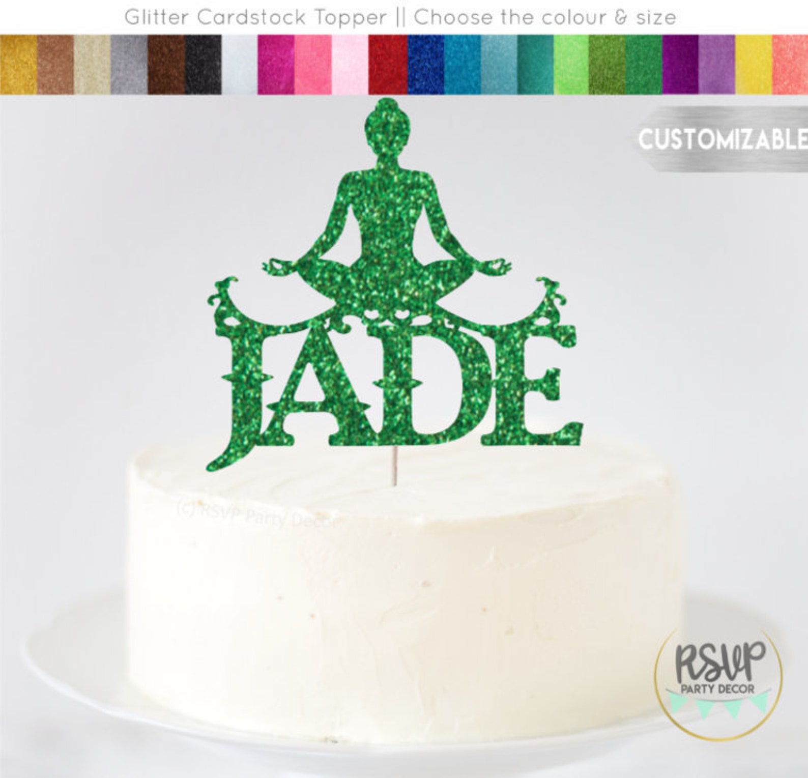 Custom Yoga Cake Topper, Yogi Cake Topper, Personalized Yoga Party ...