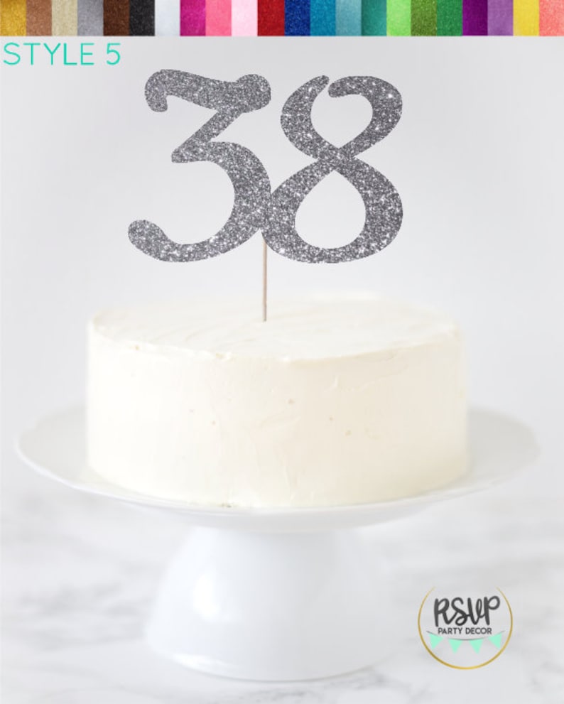 Thirty Eight Cake Topper, 38 Cake Topper, Thirtyeight Cake Topper ...