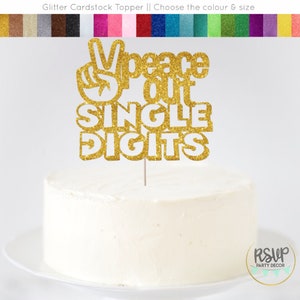 Peace Out Single Digits Cake Topper, 10th Birthday Cake Topper, Tenth ...