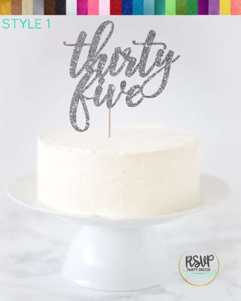 Thirty Five Cake Topper 35 Cake Topper Thirtyfive Cake Etsy