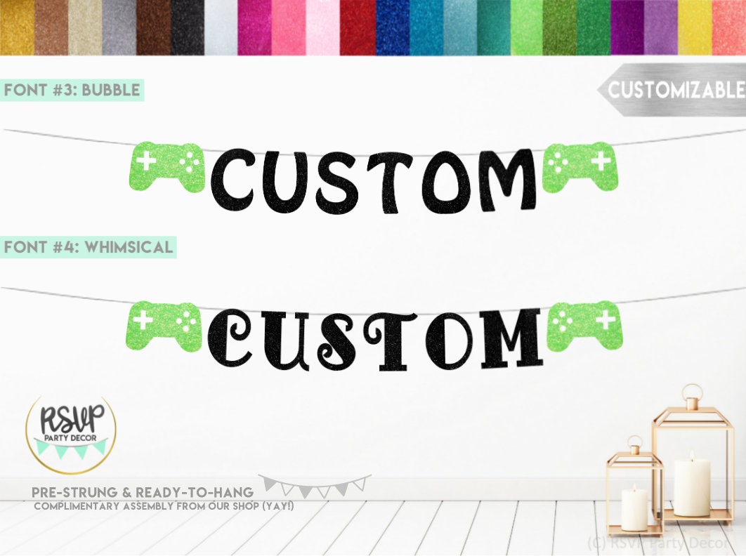 Custom Video Game Controller Banner Video Game Themed Party | Etsy