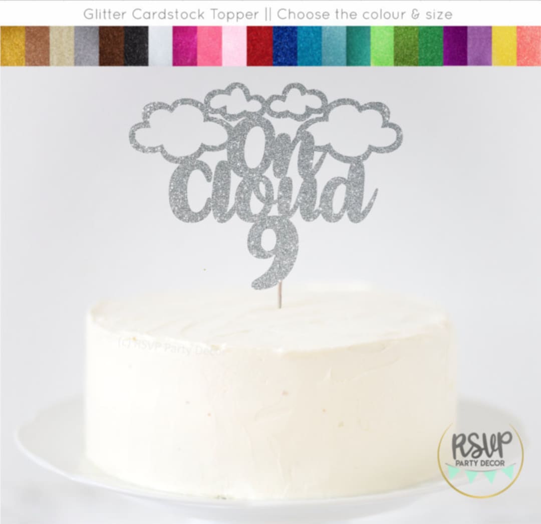 On Cloud 9 Cake Topper, 9th Birthday Cake Topper, Nine Cake Topper ...