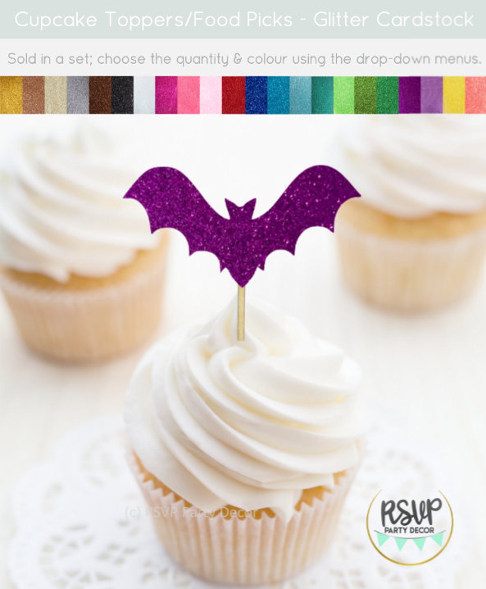 Bat Cupcake Toppers Halloween Cupcake Toppers Halloween - Etsy