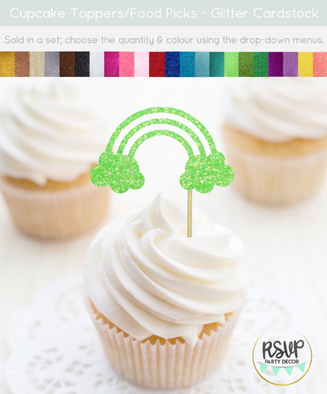 Rainbow Cupcake Toppers, Baby Sprinkle Cupcake Toppers, Rainbow Themed ...