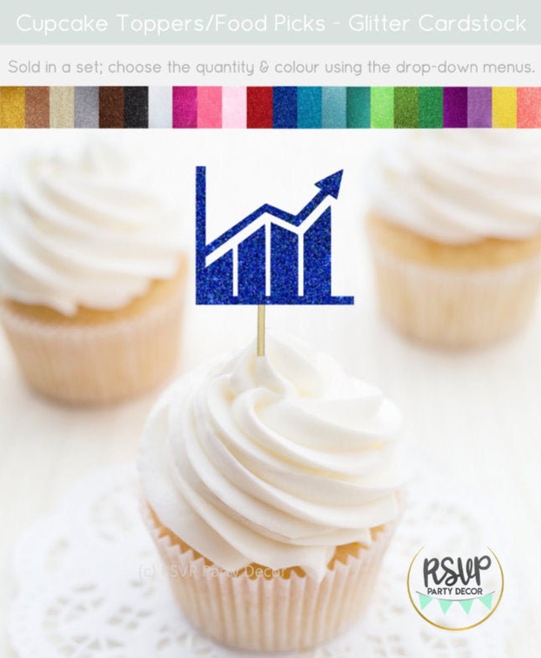 Graph Cupcake Toppers, Marketing Graduation Party Decor, Math ...