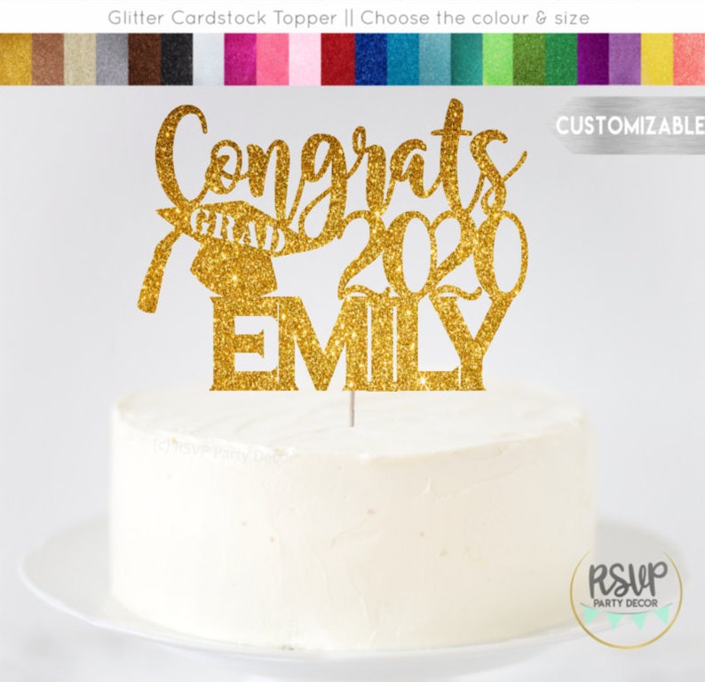 Custom Graduation Cake Topper Congrats Grad 2020 Happy | Etsy