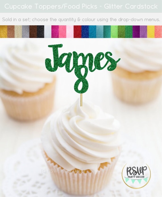 Custom 8th Birthday Cupcake Toppers, Personalized 8th Birthday Party ...