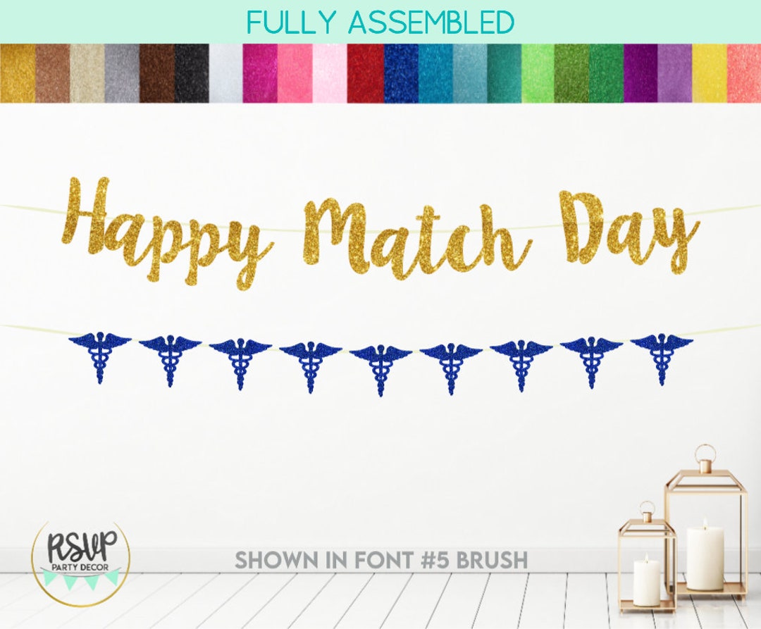 Happy Match Day Banner, Match Day Party Decorations, Med School Garland ...