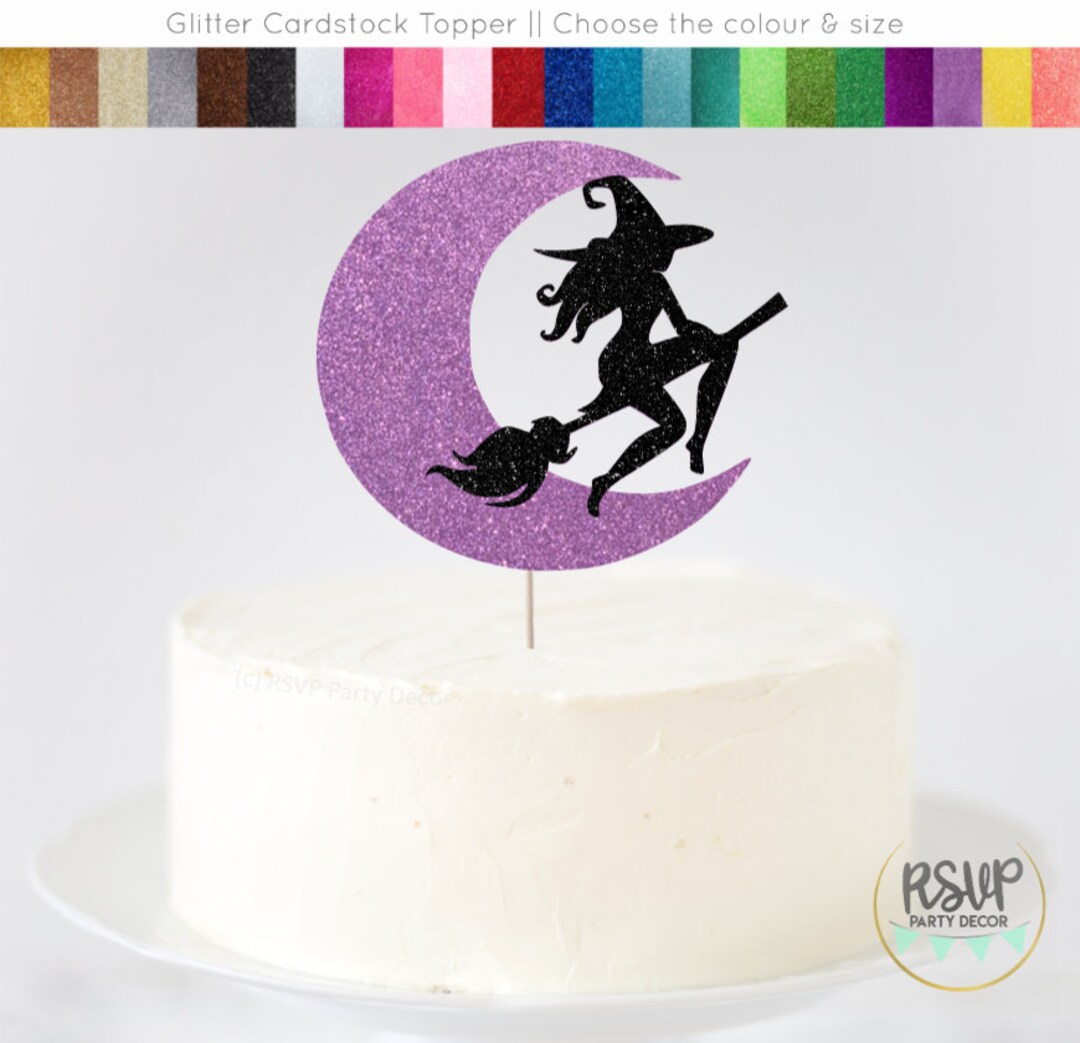 Witch Birthday Cake Topper, Halloween Bridal Shower Decorations, Witch ...