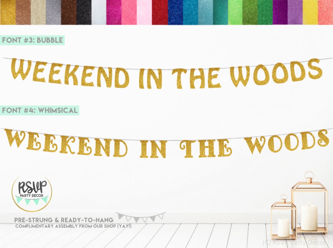 Weekend in the Woods Banner, Glamping Party Decorations, Camping Themed ...