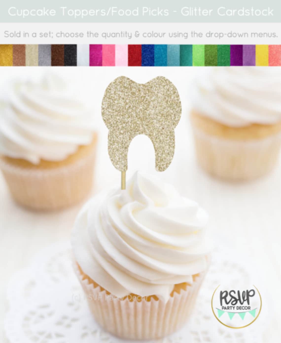 Tooth Cupcake Toppers Dentist Cupcake Toppers Dental - Etsy Canada