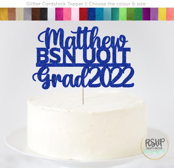 Custom University Grad Cake Topper, College Graduation Cake Topper, Uni ...