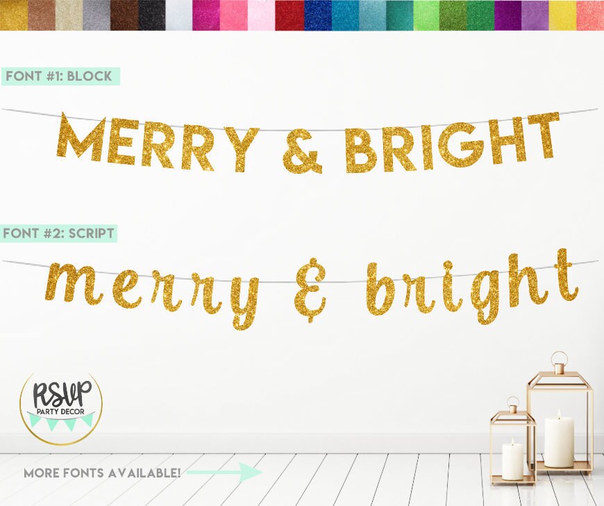 Merry & Bright Banner Merry and Bright Sign Be Merry Banner | Etsy