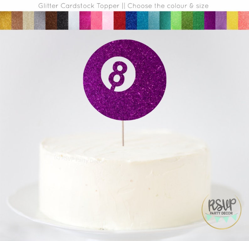 Magic 8 Ball Cake Topper, 8th Birthday Party Decor, 8th Birthday Cake ...