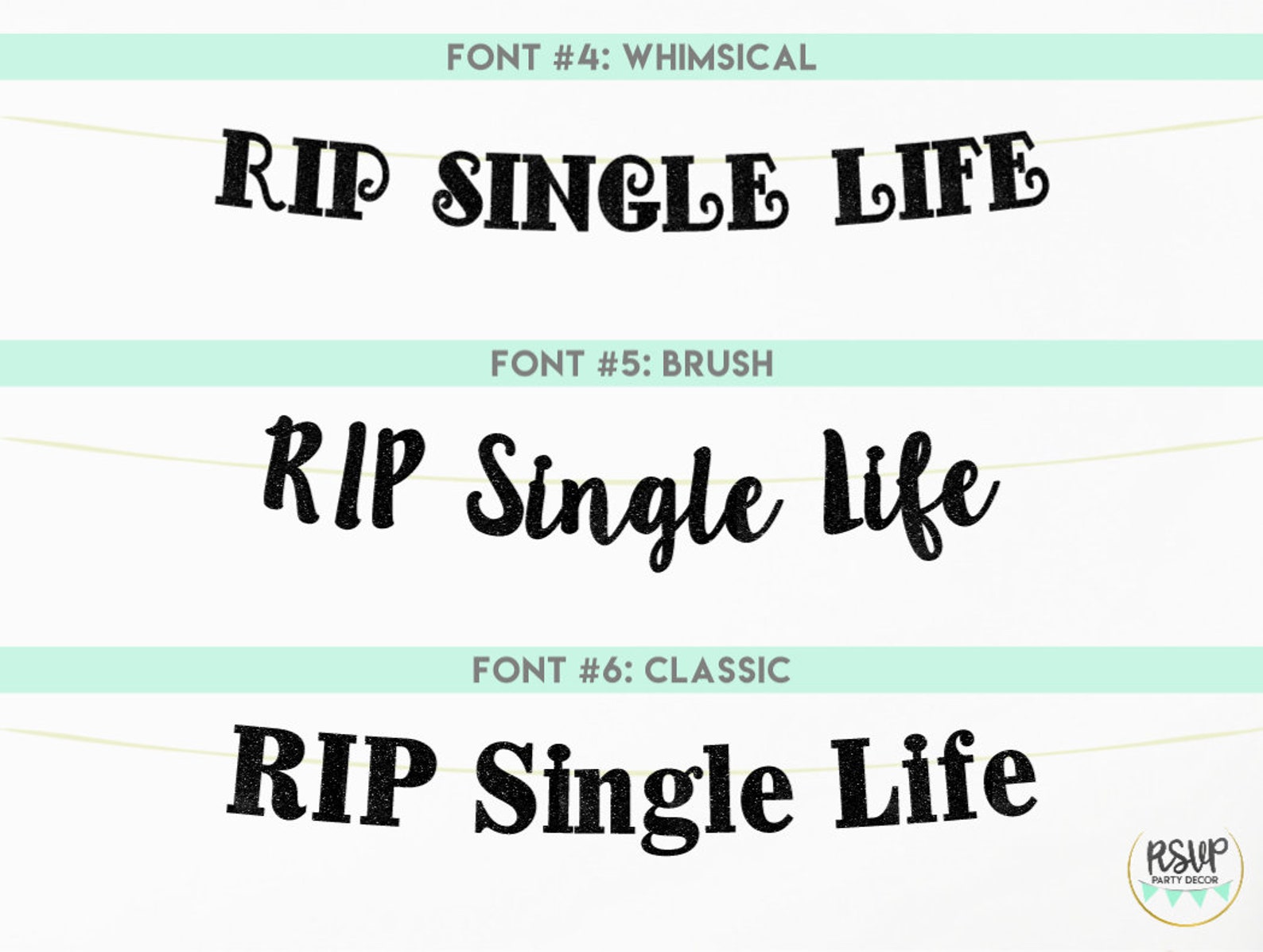 RIP Single Life Banner Tombstone Garland Halloween - Etsy