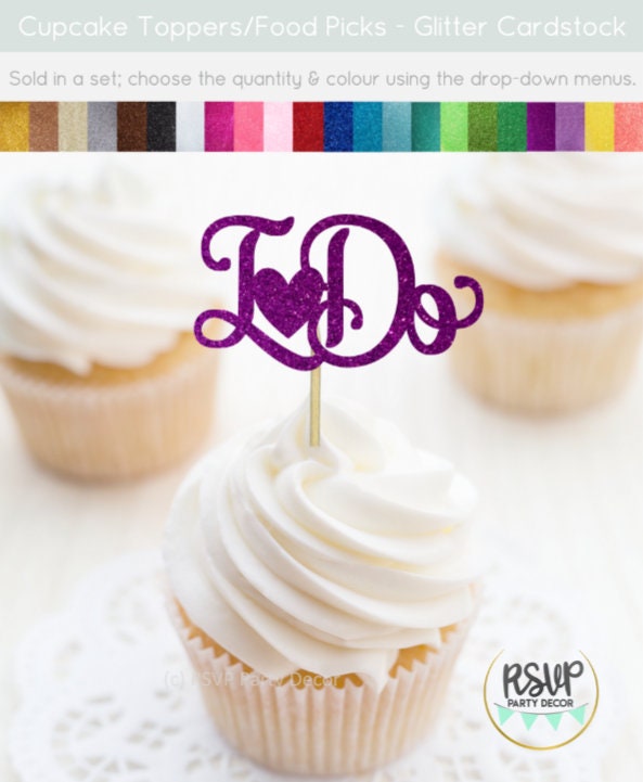 I Do Cupcake Toppers Wedding Cupcake Toppers Engagement | Etsy