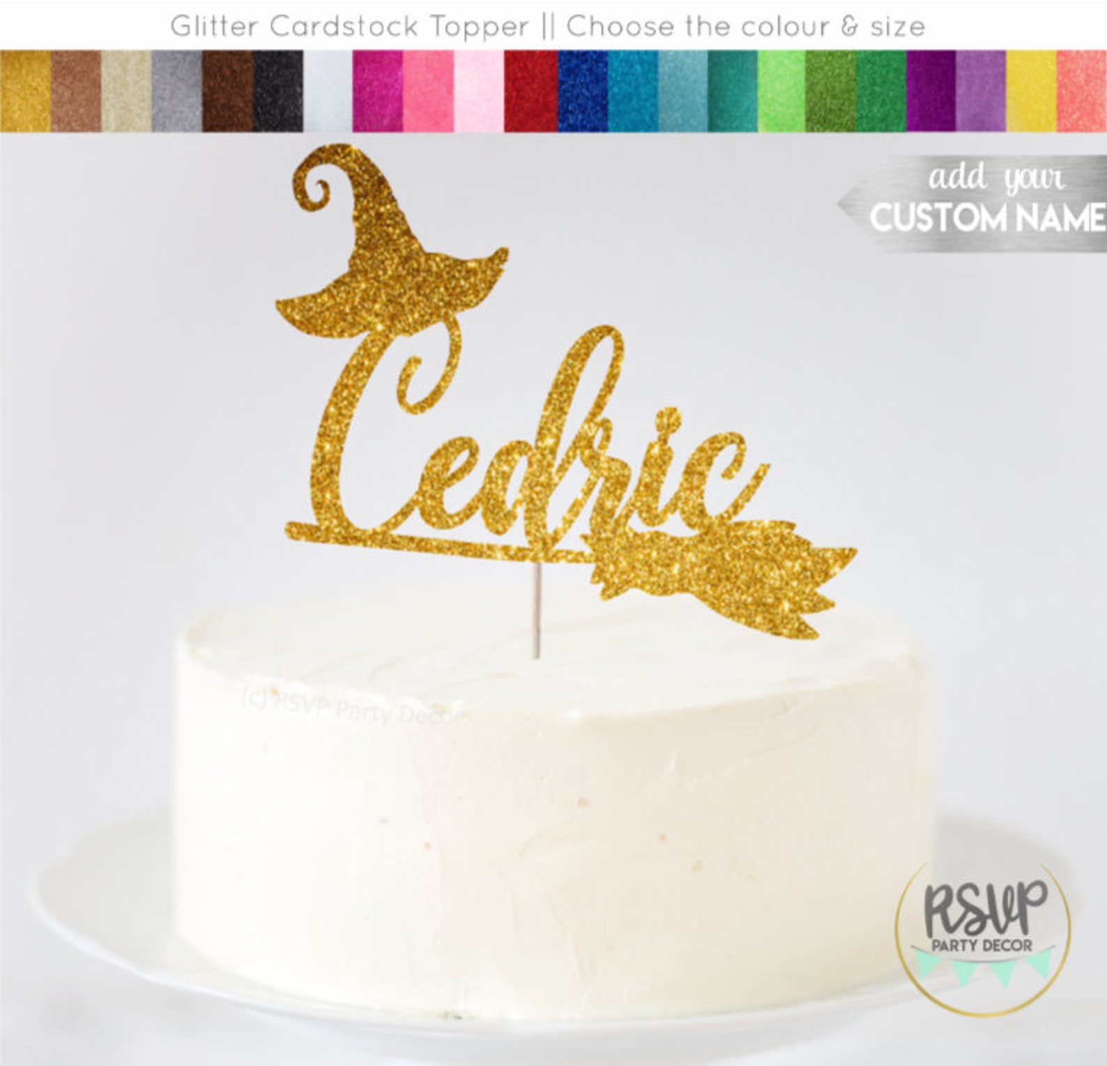 Custom Witch Cake Topper, Personalized Witch Themed Cake Topper, Witch ...