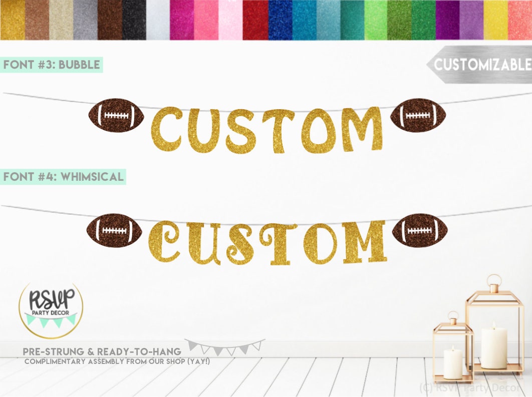 Custom Football Banner Football Party Decorations Sports - Etsy