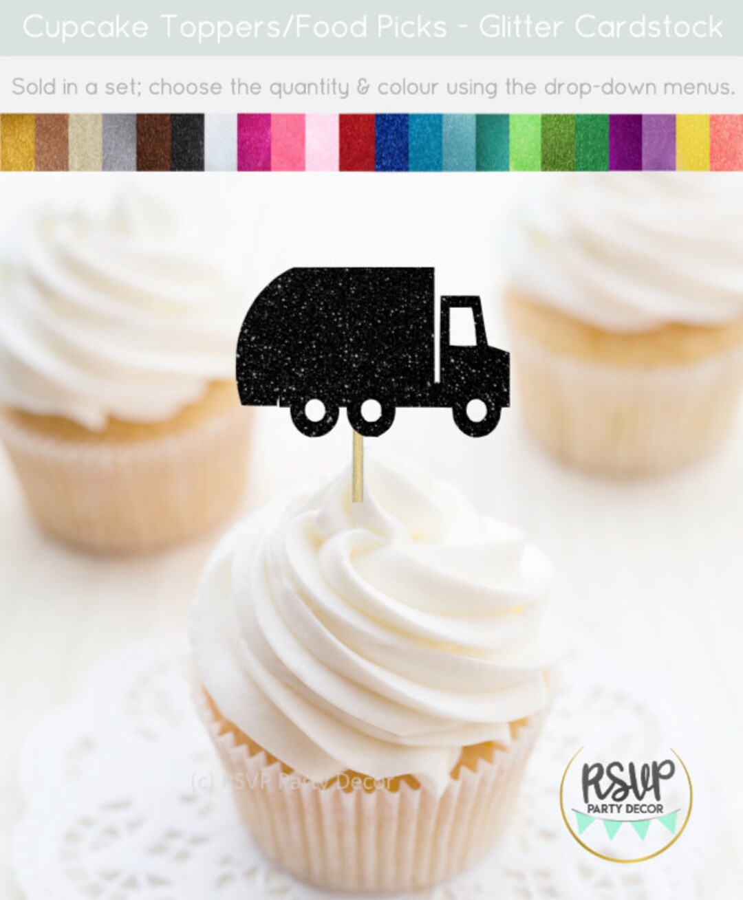 Garbage Truck Cupcake Toppers, Earth Day Food Picks, Earth Day Party ...