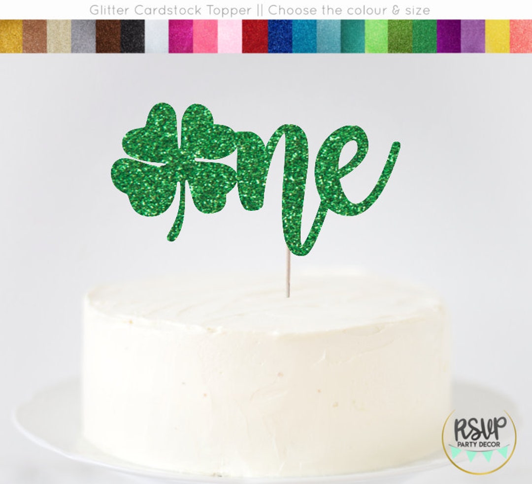Shamrock One Cake Topper, First Birthday Cake Topper, St. Patrick's ...