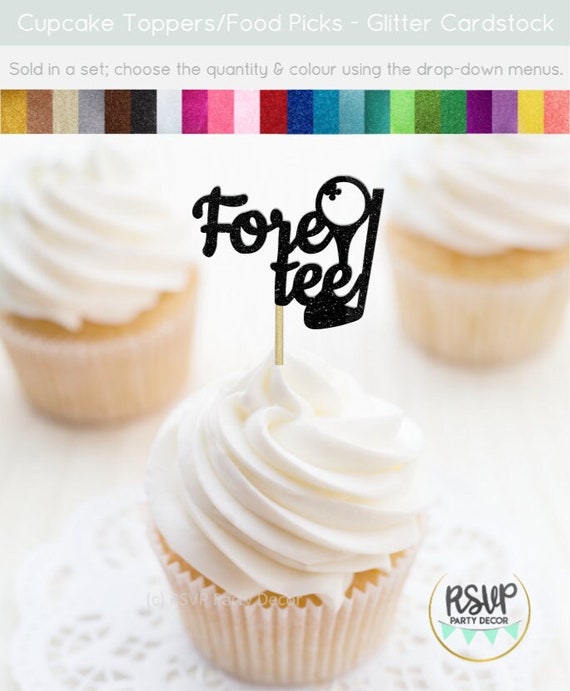 Fore Tee Cupcake Toppers, Golf 40th Birthday Cupcake Toppers, Golf 40th ...