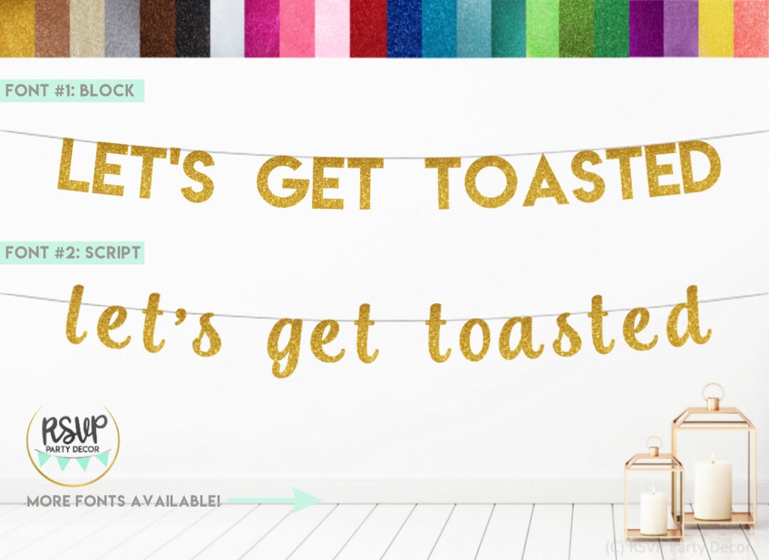 Let's Get Toasted Banner, Glamping Party Decorations, Camping Themed ...