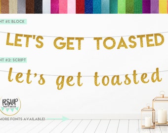 Let's Get Toasted Gold Glitter Banner Camping Cabin - Etsy