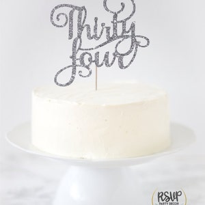 Thirty Four Cake Topper, 34 Cake Topper, Thirtyfour Cake Topper, Thirty ...
