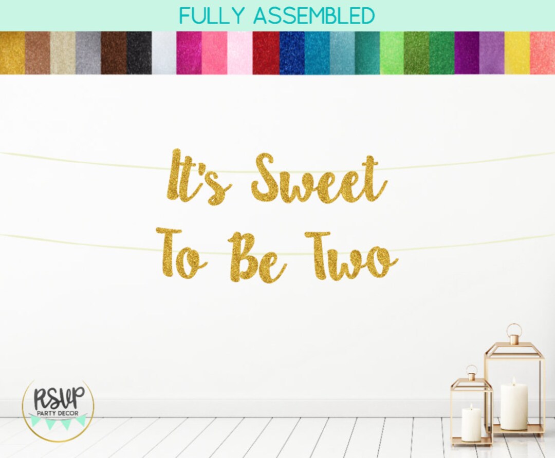 It's Sweet to Be Two Banner, Ice Cream 2nd Birthday Party Decor, Candy ...