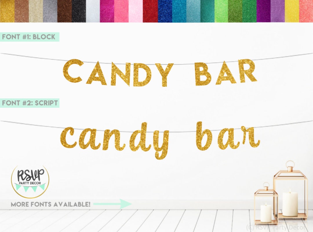 Candy Bar Banner, Candy Bar Sign, Sweet Table Banner, Treats Banner ...