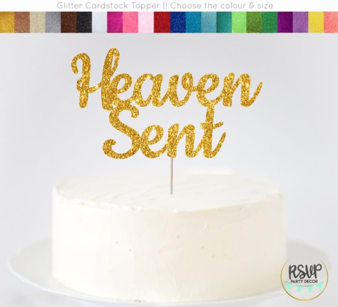 Heaven Sent Cake Topper, Heaven Sent Sign, Baby Shower Cake Topper ...